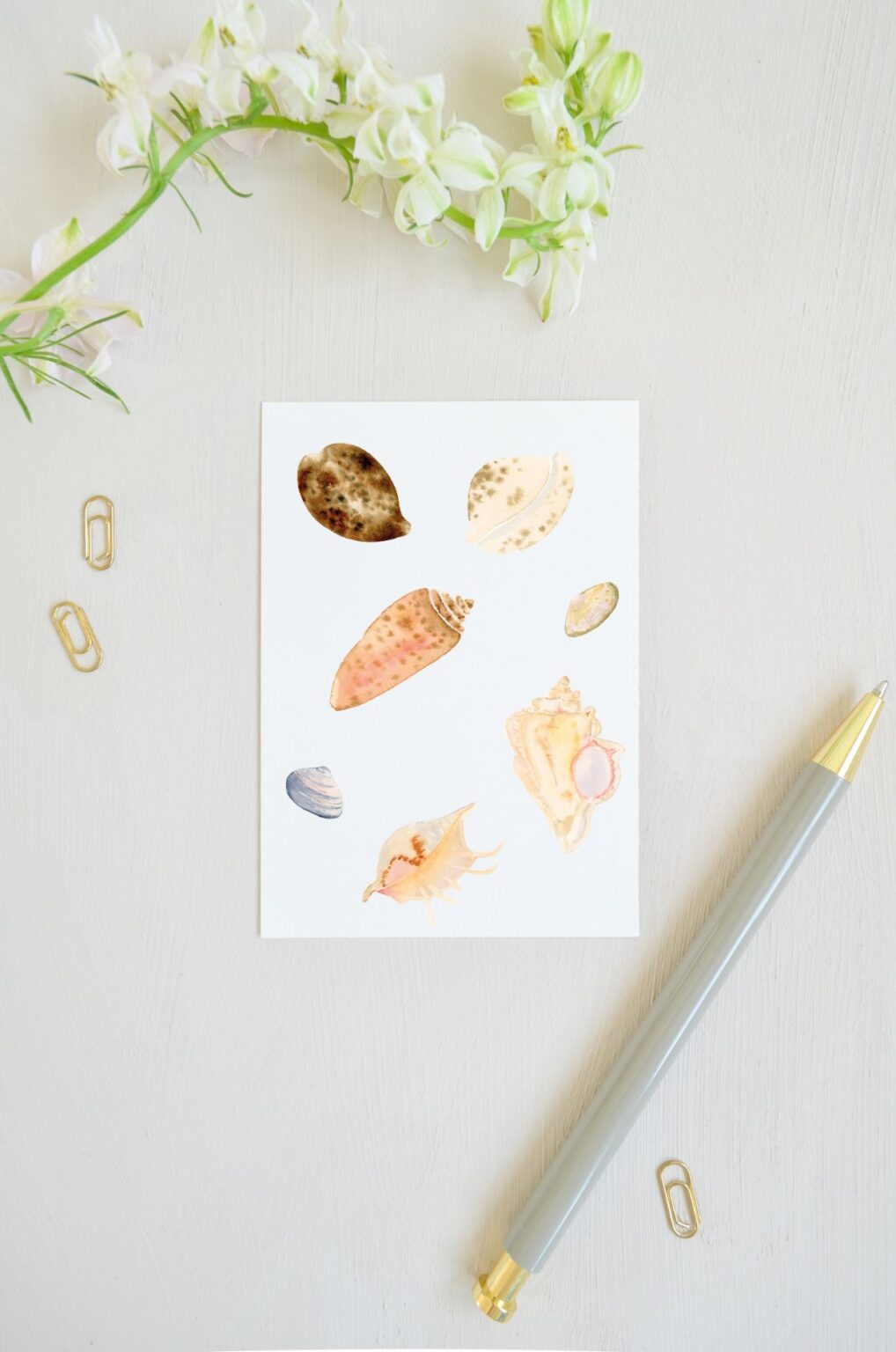 Schelpjes A6 kaart - PaperTales Design